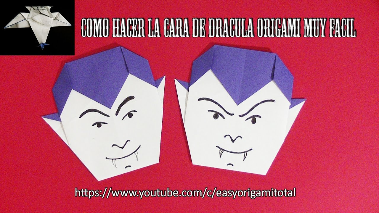 Como hacer la cara de Dracula origami muy facil - YouTube