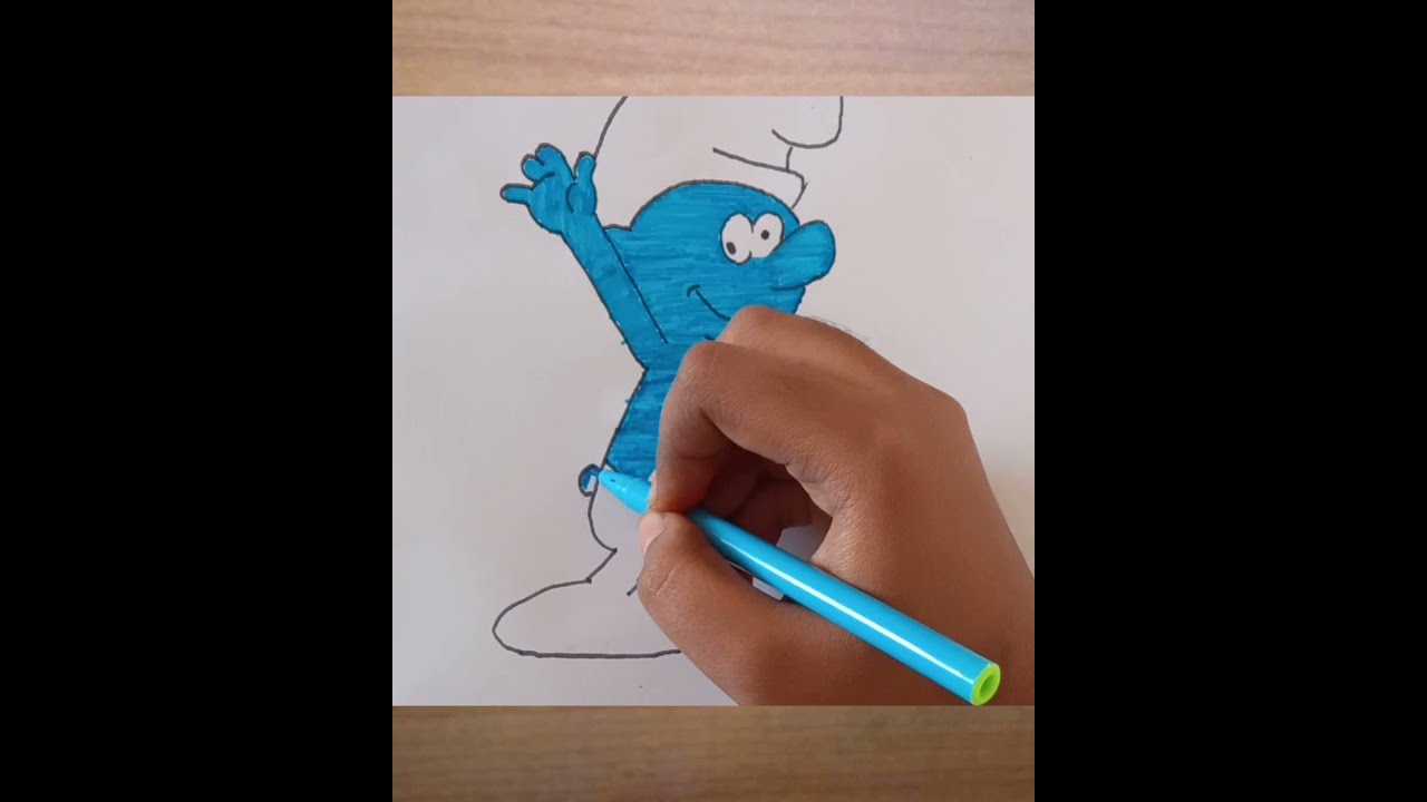 How to draw clumsy smurf cute ️ ️ ️ - YouTube
