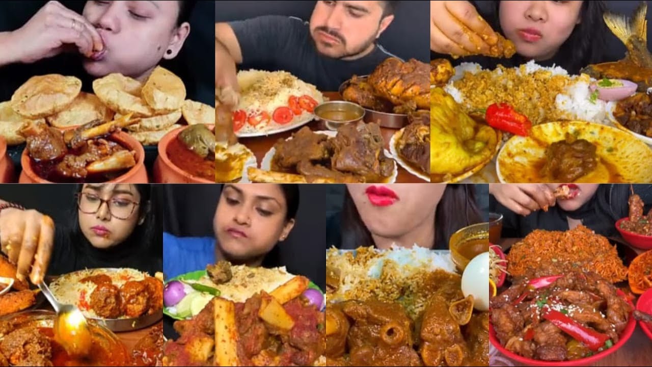 Eating Hariyali Mutton Nalli Curry Spicy Jumbo Whole chicken Kaleji ...