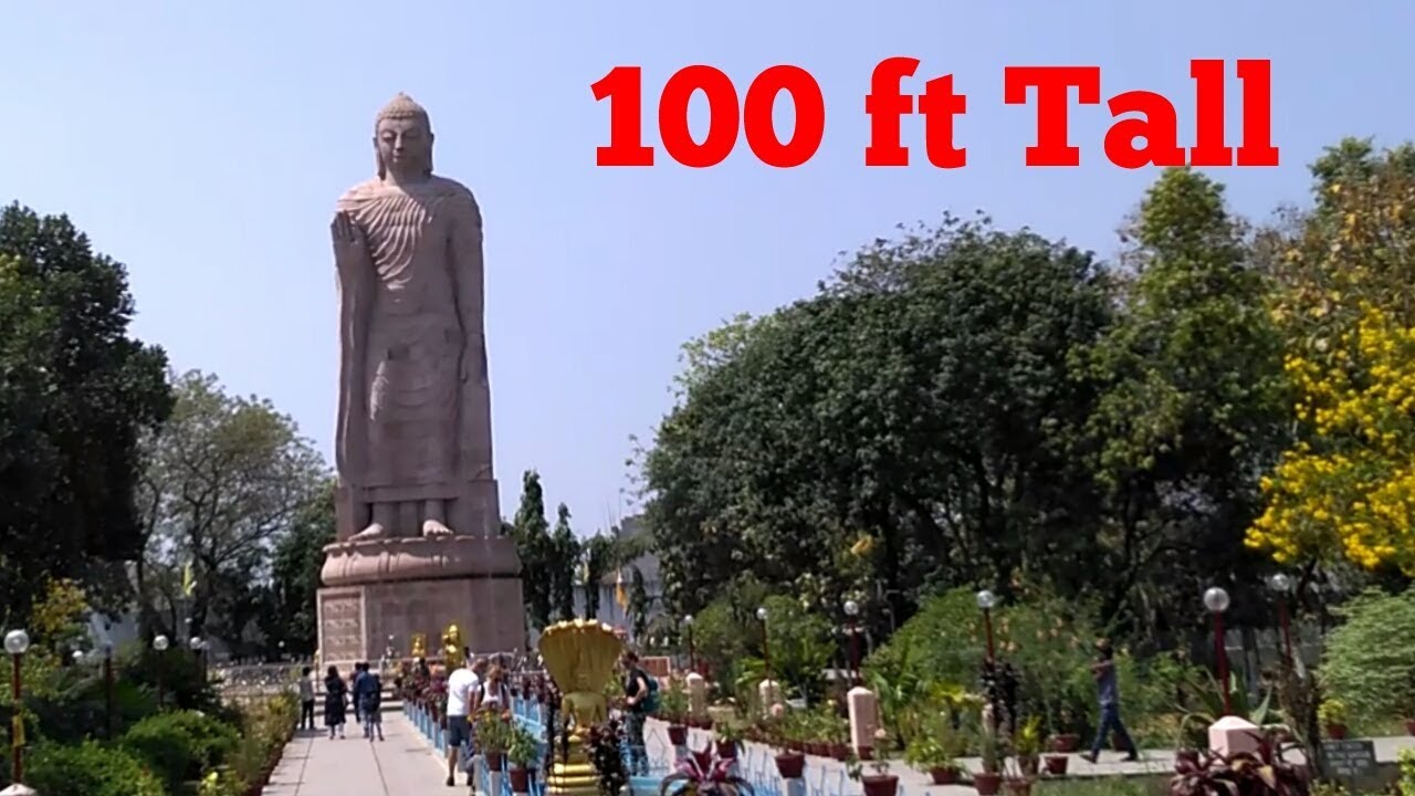 Sarnath temple , 100 ft tall Buddha statue , varanasi - YouTube