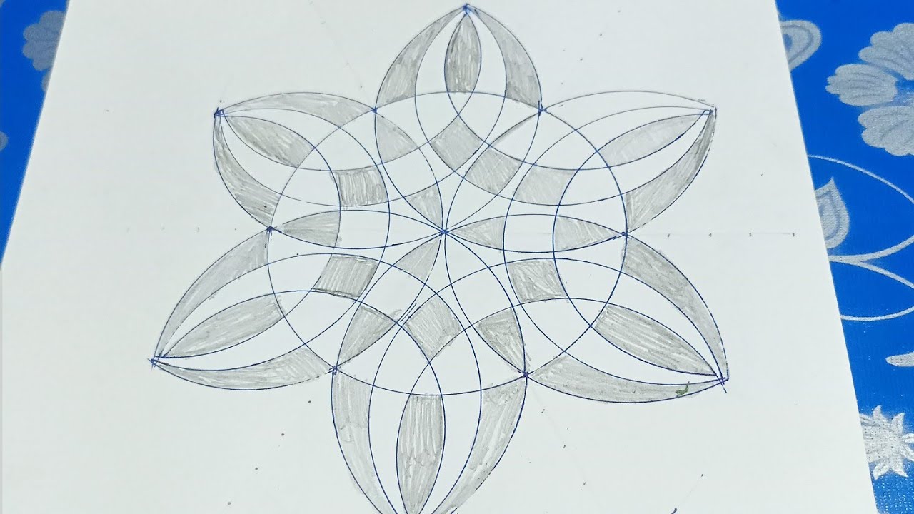 Easy to make geomtric drawing with compass and ruler।। Simple geometric ...