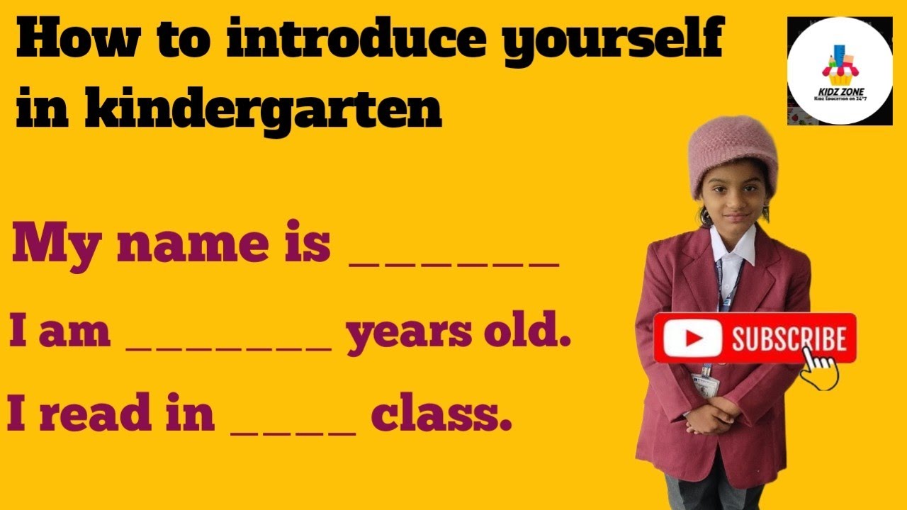 Myself। Self introduction in English for kindergarten। About me ...