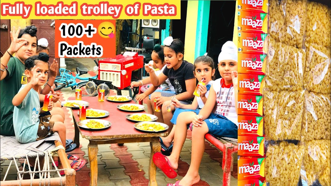 Cooking a fully loaded trolley of pasta |homemade mini tractor| - YouTube