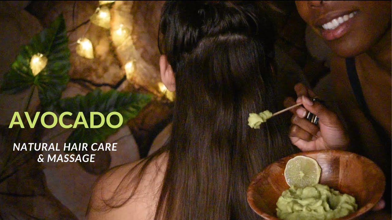 ASMR🥑AVOCADO HAIR TREATMENT and Oil MASSAGE (Back, Neck, shoulders ...