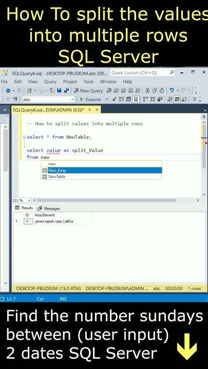 How to split the values into multiple rows #sqlserver - YouTube