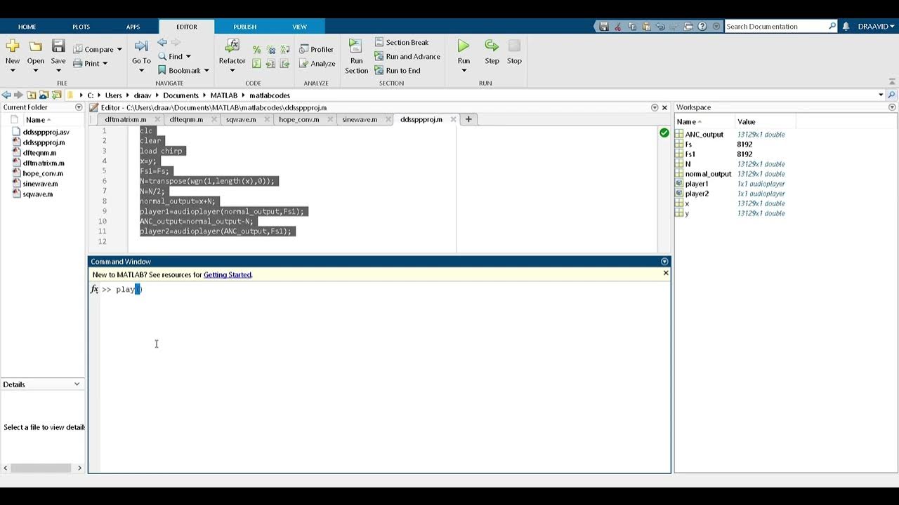 noise cancellation technique implementation using Matlab - YouTube
