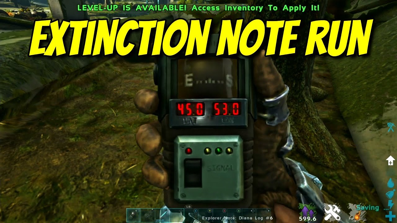 FASTEST WAY TO LEVEL UP A NEW CHARACTER ON ARK! ( EXTINCTION NOTE RUN ...