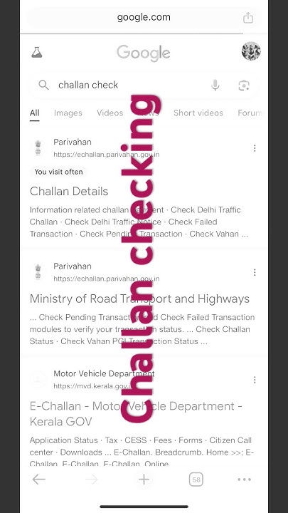 CHALLAN CHECKING WITHOUT OTP #mparivahan #checking #keralamvd - YouTube