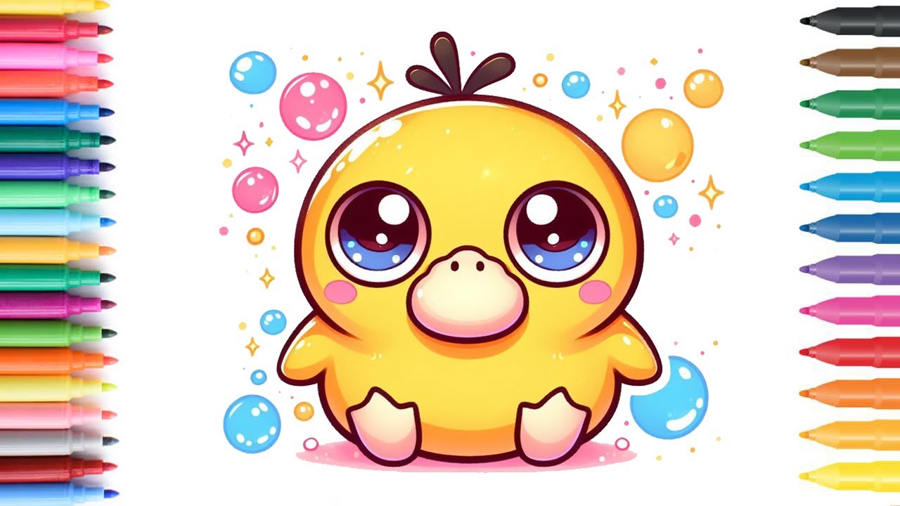 How to Draw a KAWAII DUCK 🦆💛 | Step by Step | For KIDS - YouTube