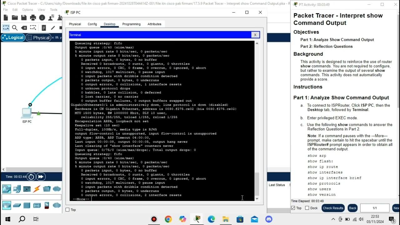 17.5.9 Packet Tracer - Interpret Show Command Output - YouTube