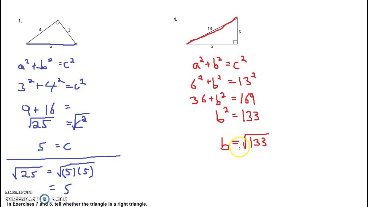 Pythagorean Theorem examples - YouTube
