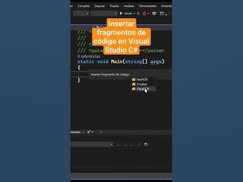 Insertar fragmentos de código en Visual Studio C# - YouTube