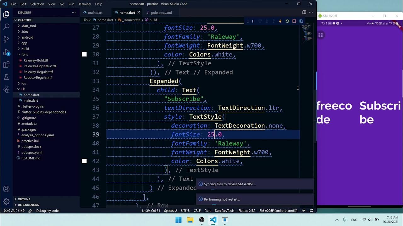 1.7 Flutter Row, Column and Expanded widget Tutorial- Flutter Dart ...