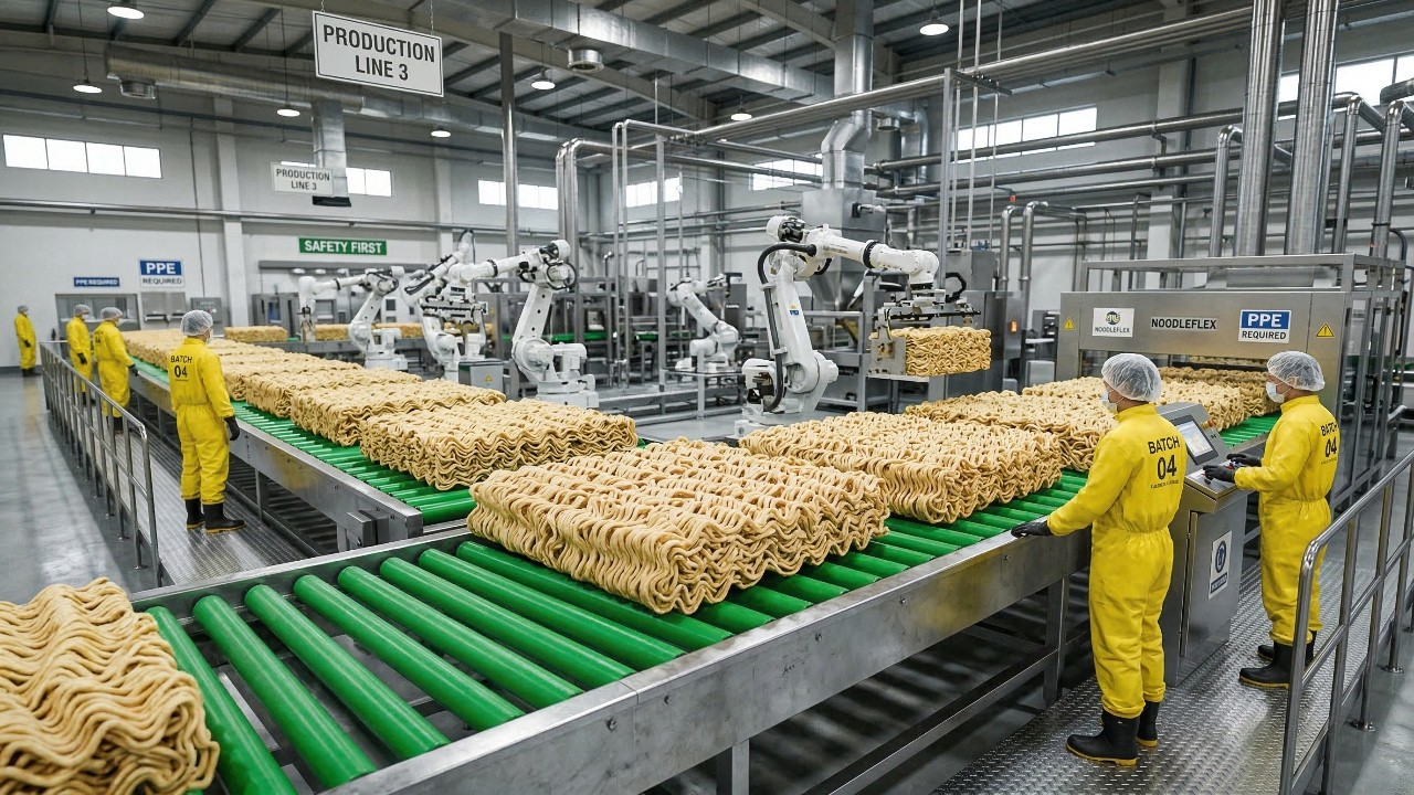 How Instant Noodles Are Made in a Factory: Inside a Modern Noodle ...