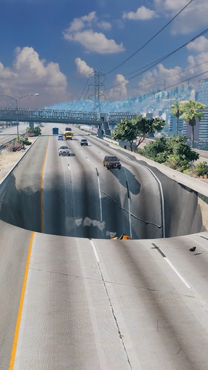 Car & Bus vs massive pit crash test _ #ytshorts #beamngdrive - YouTube