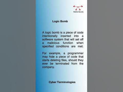 CyberSecurity Definitions | Logic Bomb - YouTube