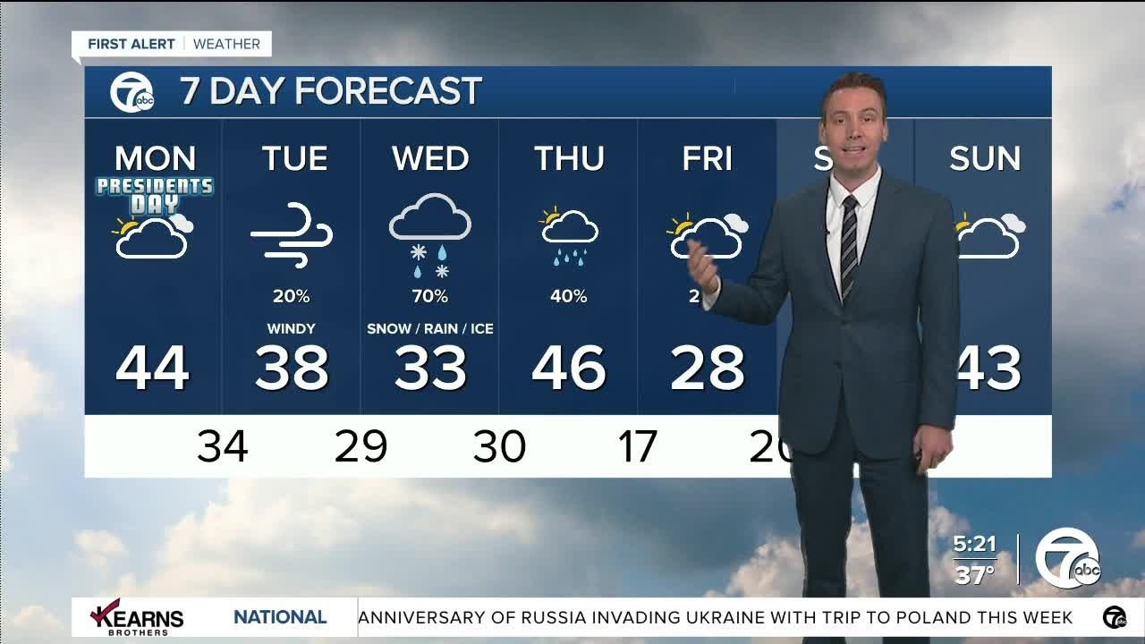 Detroit Weather: Windy Tuesday before a winter storm Wednesday - YouTube