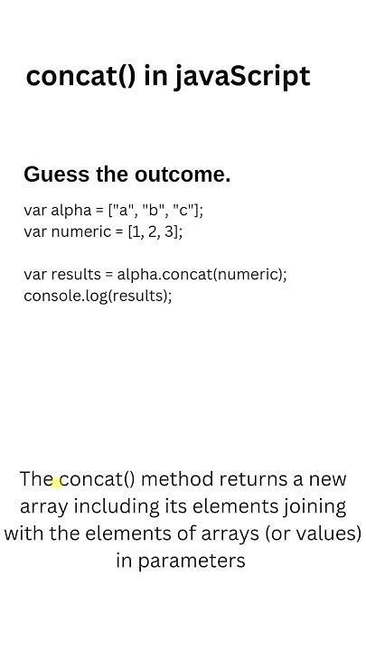 concat JavaScript - YouTube