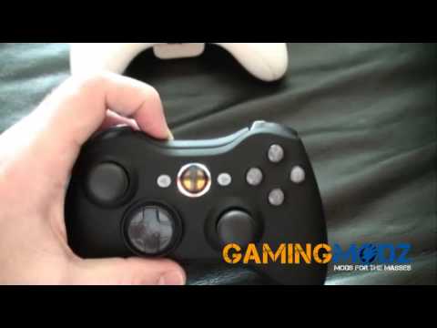 Solid Black & White Silk Xbox 360 Modded Controllers | GamingModz.com - YouTube