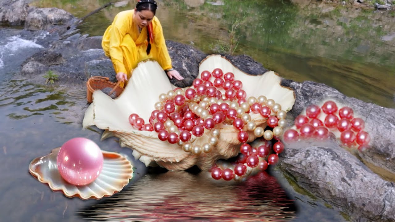 Looking at the inconspicuous rural river, the girl unexpectedly ...