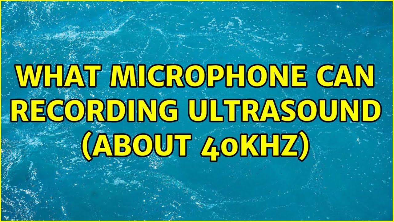 What microphone can recording ultrasound (about 40khz) (2 Solutions ...