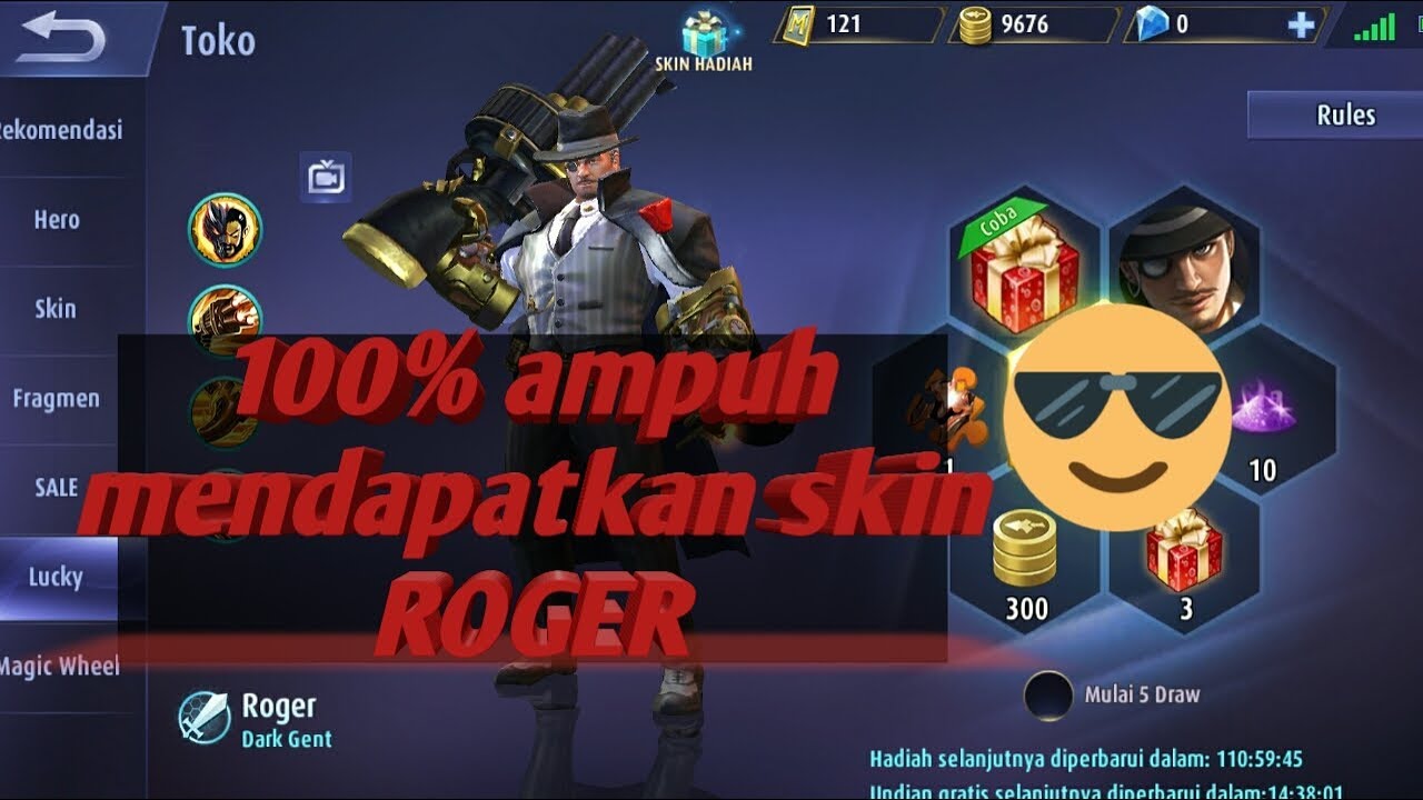 CARA 100% AMPUH MENDAPATKAN SKIN ROGER DI LUCKY - YouTube