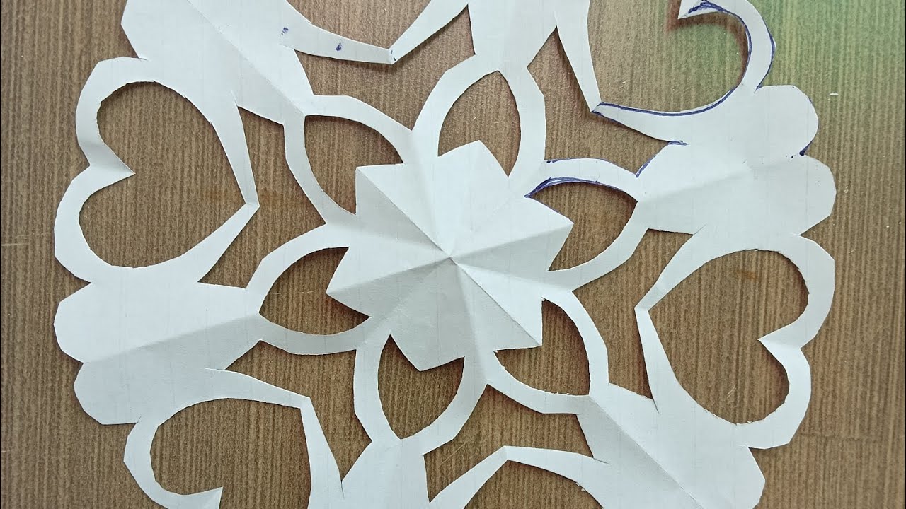 How to make heart design paper snowflake Tutorial ️😍|Paper Snowflake ...