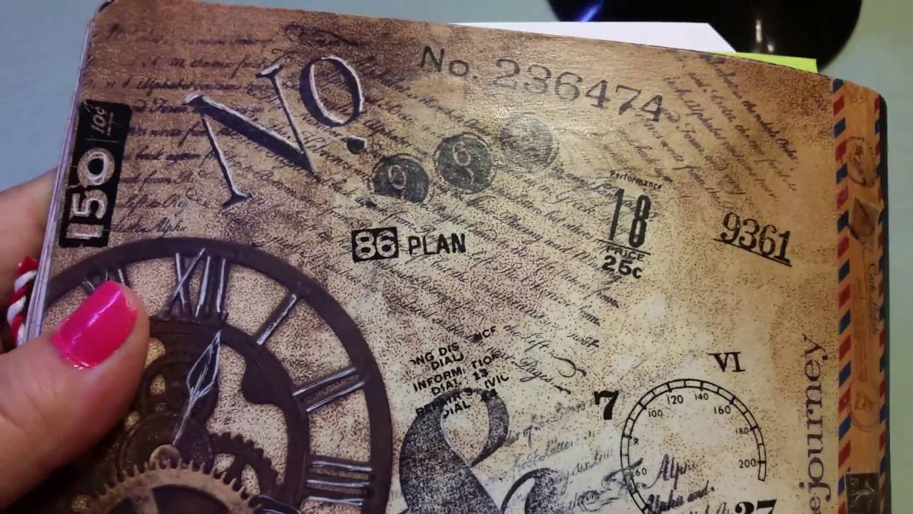 Masculine Junk Journal composition book album - YouTube