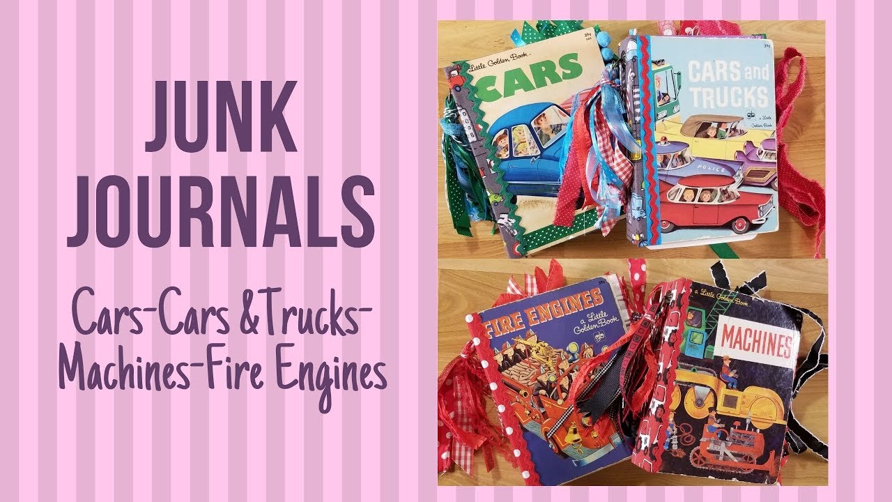 Little Golden Book Junk Journals: Cars-Cars and Trucks-Machines-Fire ...