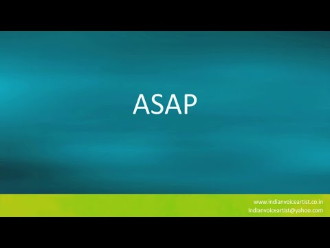 Pronunciation and full form of the term(s) "ASAP". - YouTube