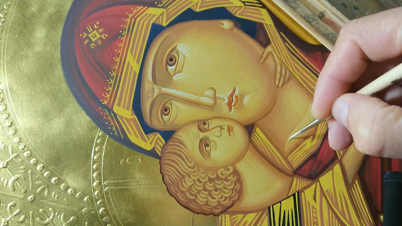 The process of drawing an icon #iconpainting #byzantineart #eggtempera ...