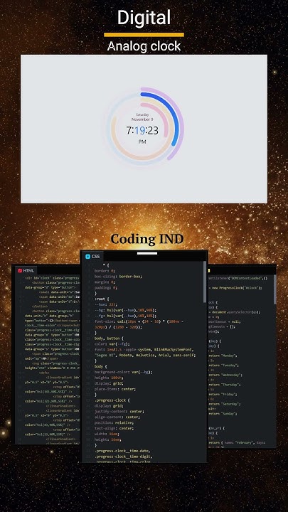 Analog and Digital clock with HTML, CSS and Js #html #css #js #codingtutorial - YouTube