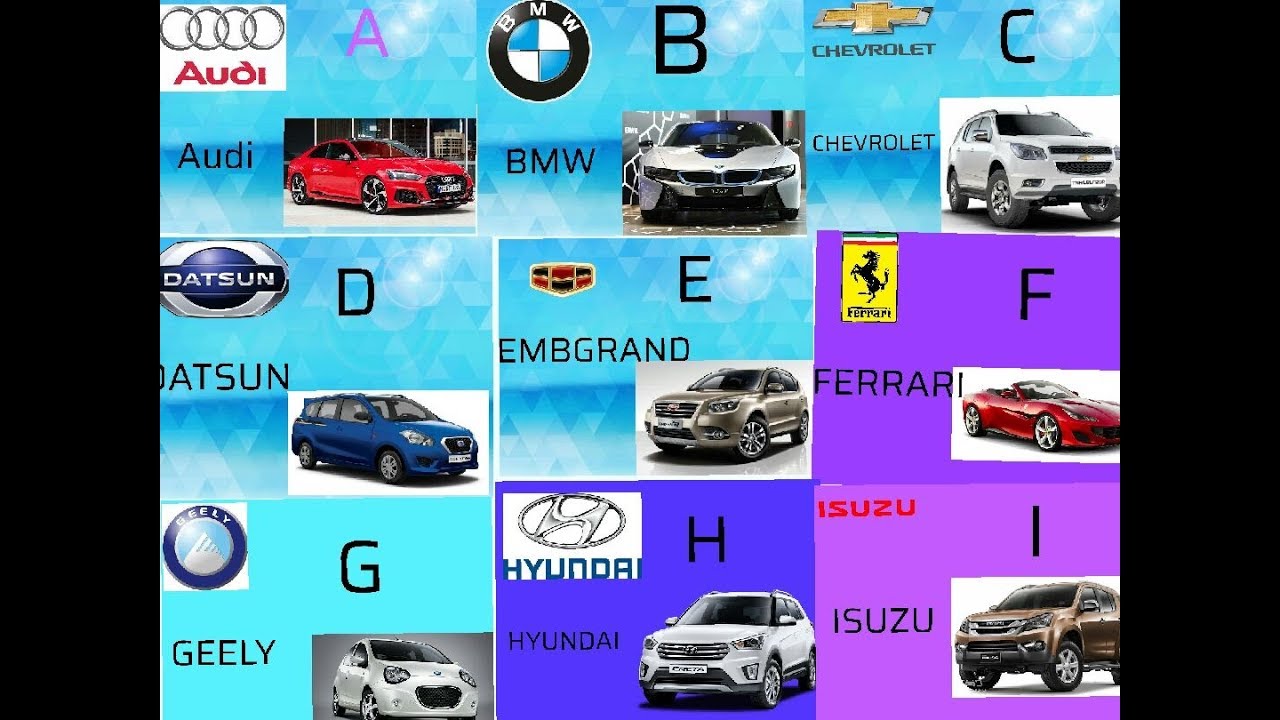A to Z Cars Brands! - YouTube