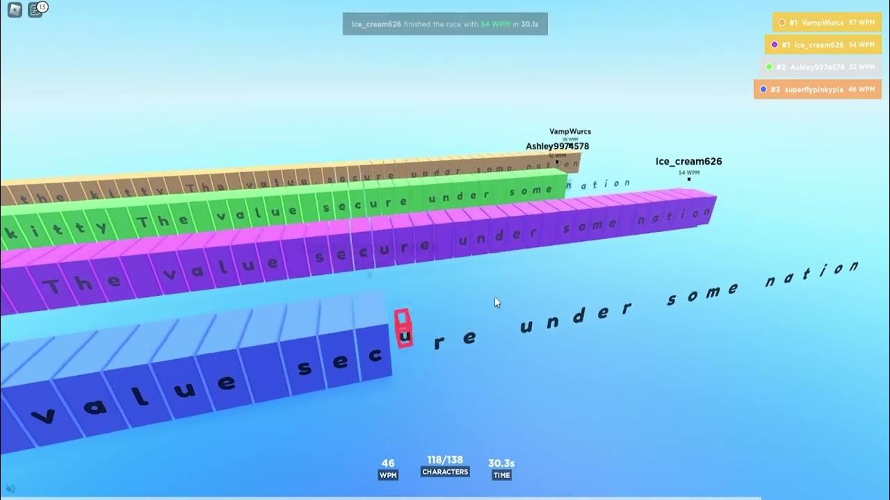 RACE TYPING | ROBLOX - YouTube