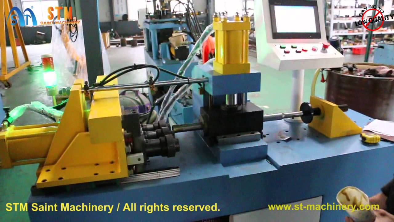 STM tube end forming machine, tube end reduction, swaging and reducing ...