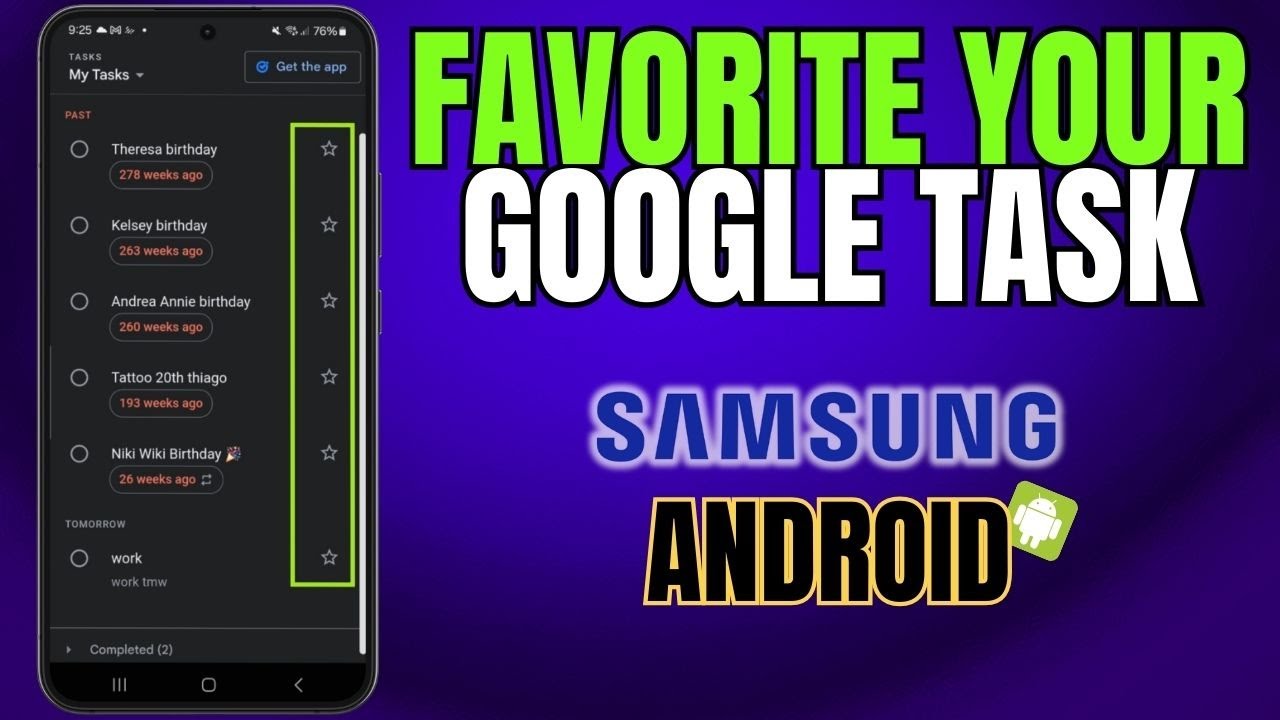 How to Favorite Google Tasks on Android in SECONDS! - YouTube