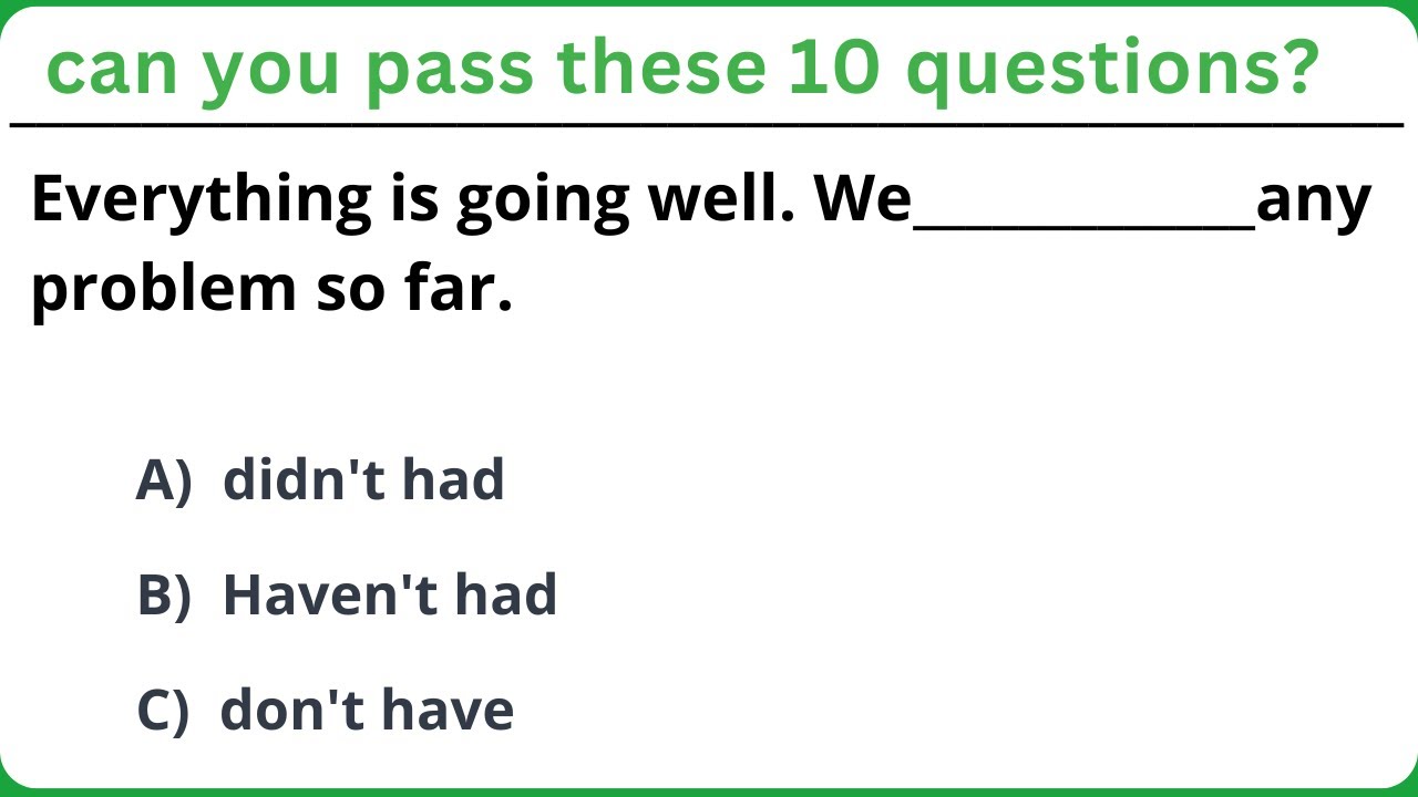Grammar Test | 10 Advanced Grammar Questions with answer & explanation ...