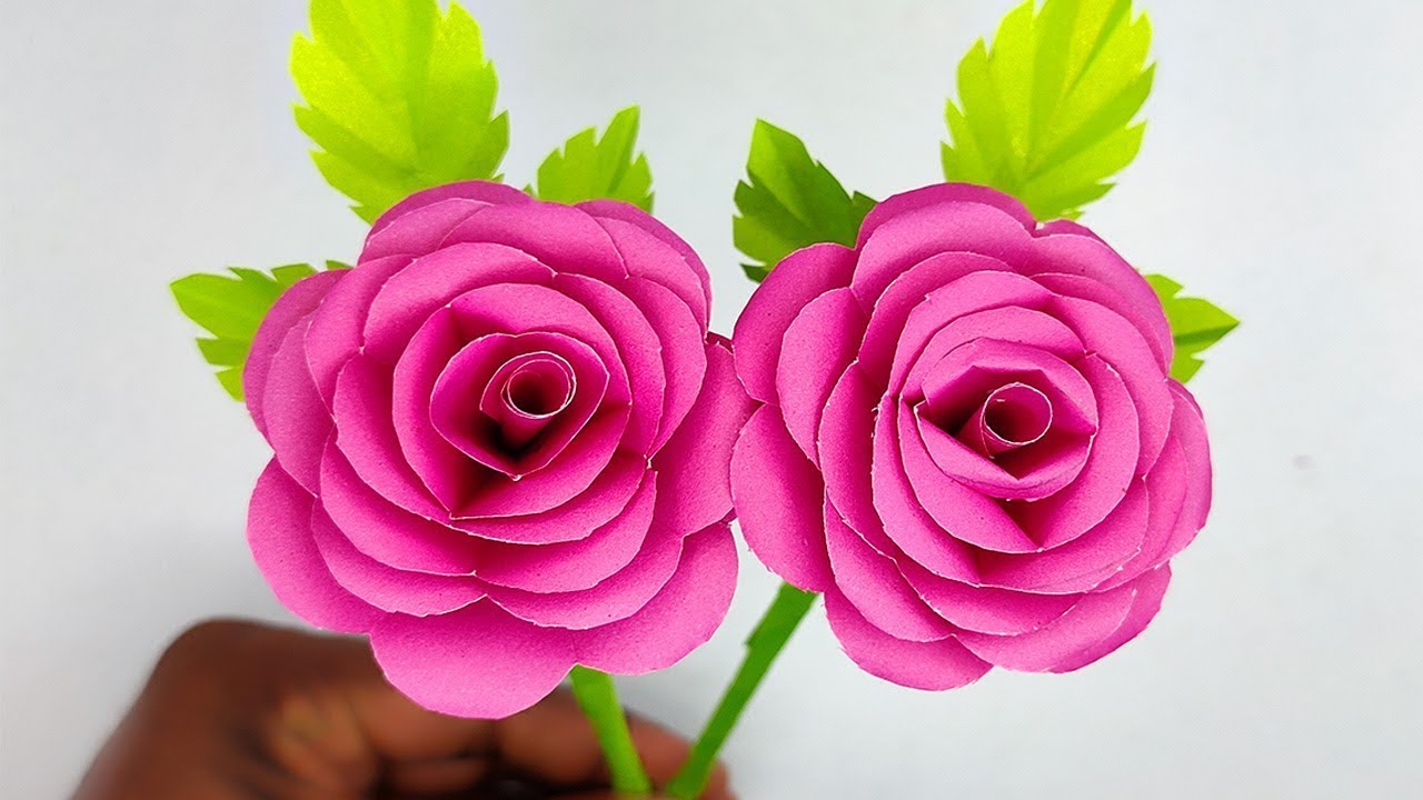 How to make Realistic Easy paper Roses | Rose flower making - YouTube