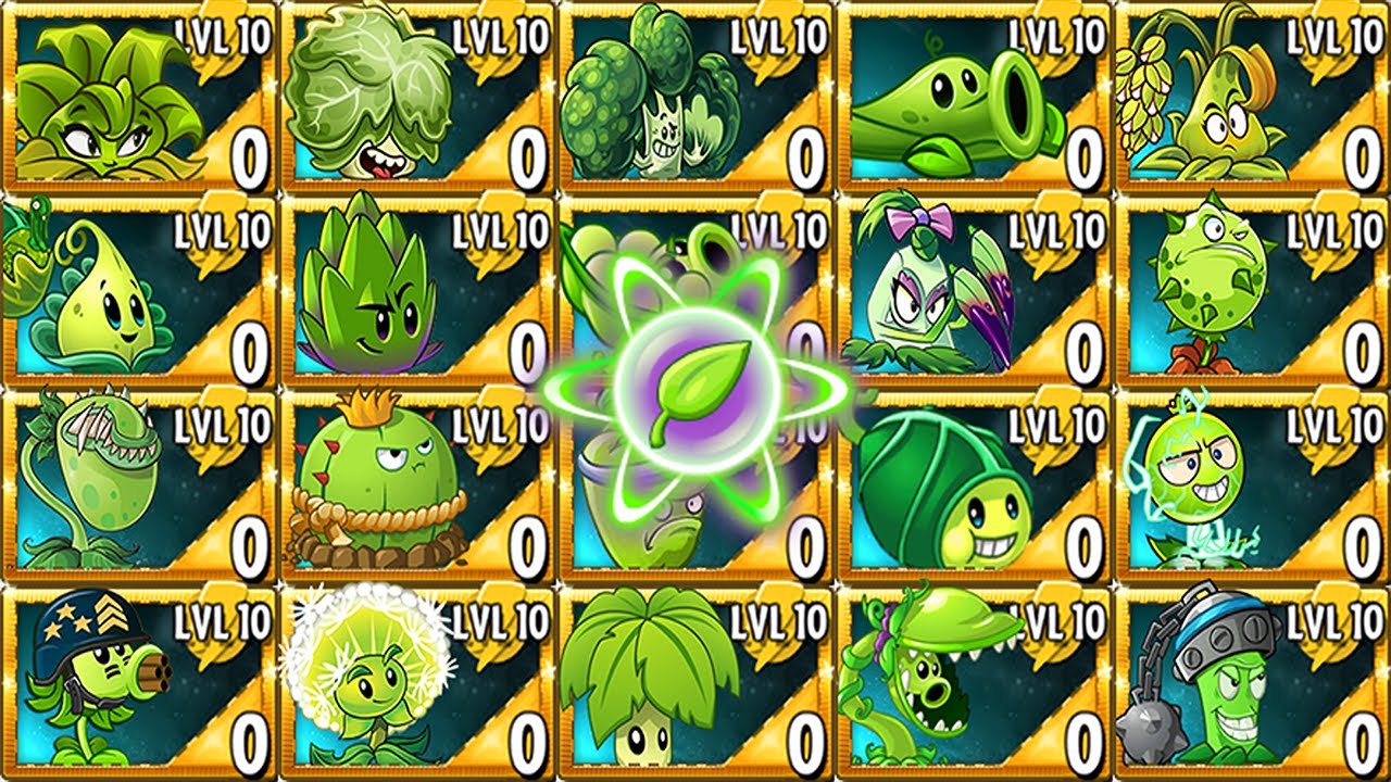 Plants vs Zombies 2 All GREEN Plants Challenge & Power-Up! - YouTube