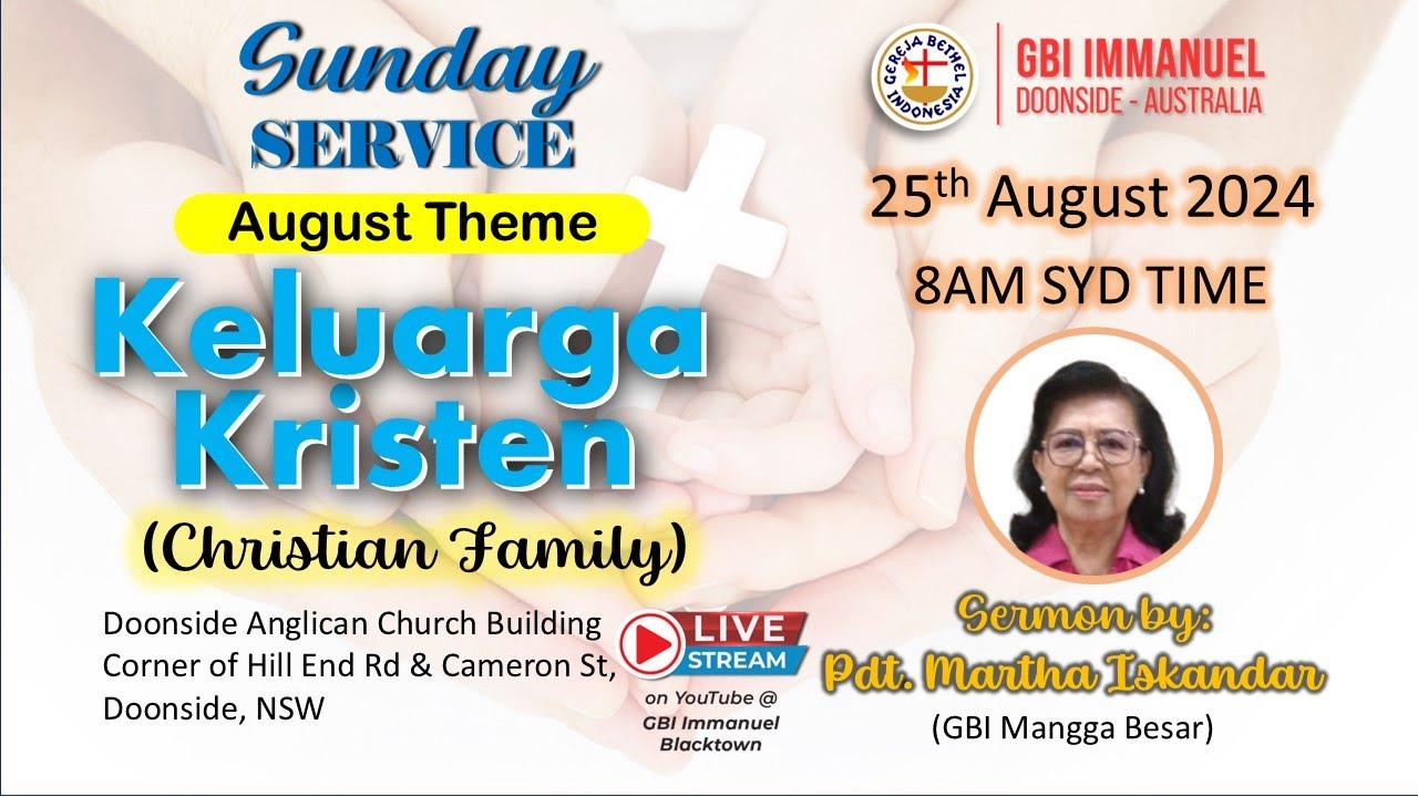 PDT. MARTHA ISKANDAR, SUNDAY SERVICE (25/8/2024). - YouTube