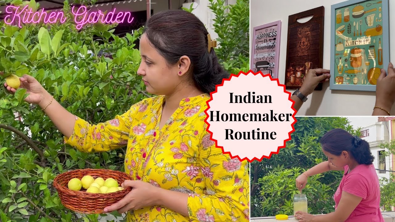A day in Life of a Indian Homemaker | Kitchen Garden | No-cost Kitchen ...