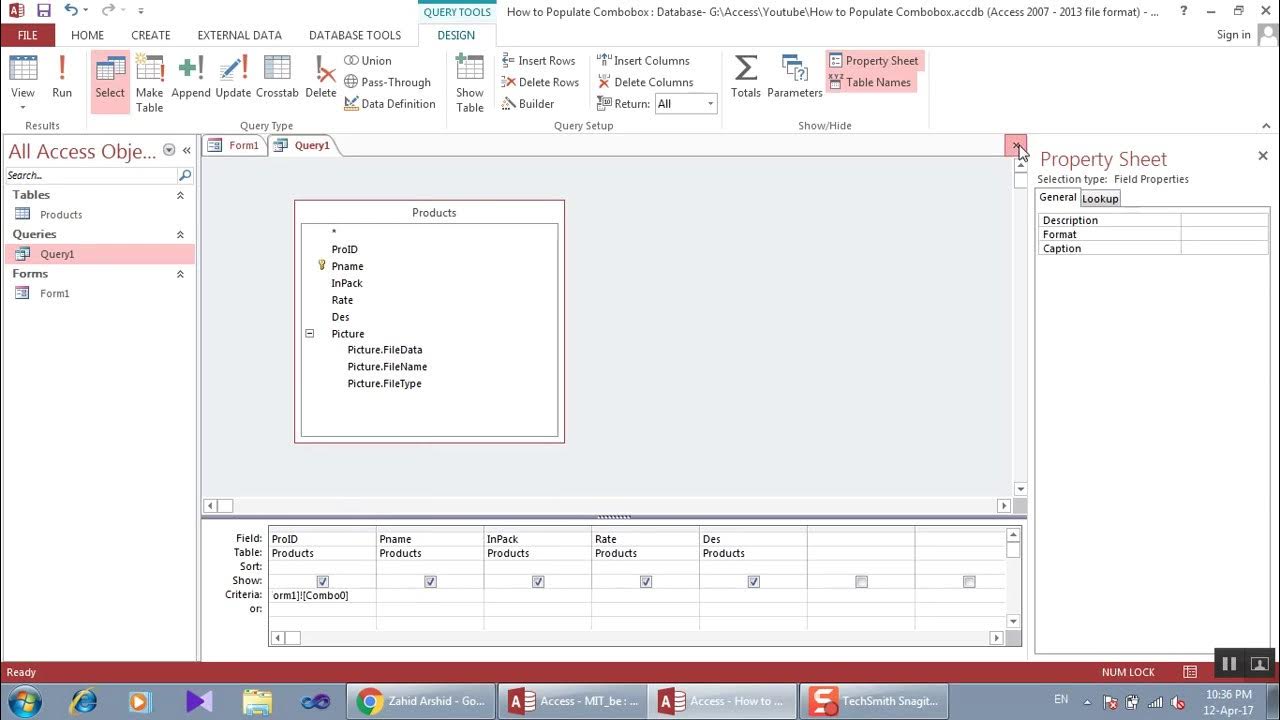 How to Populate combobox Ms Access I - YouTube