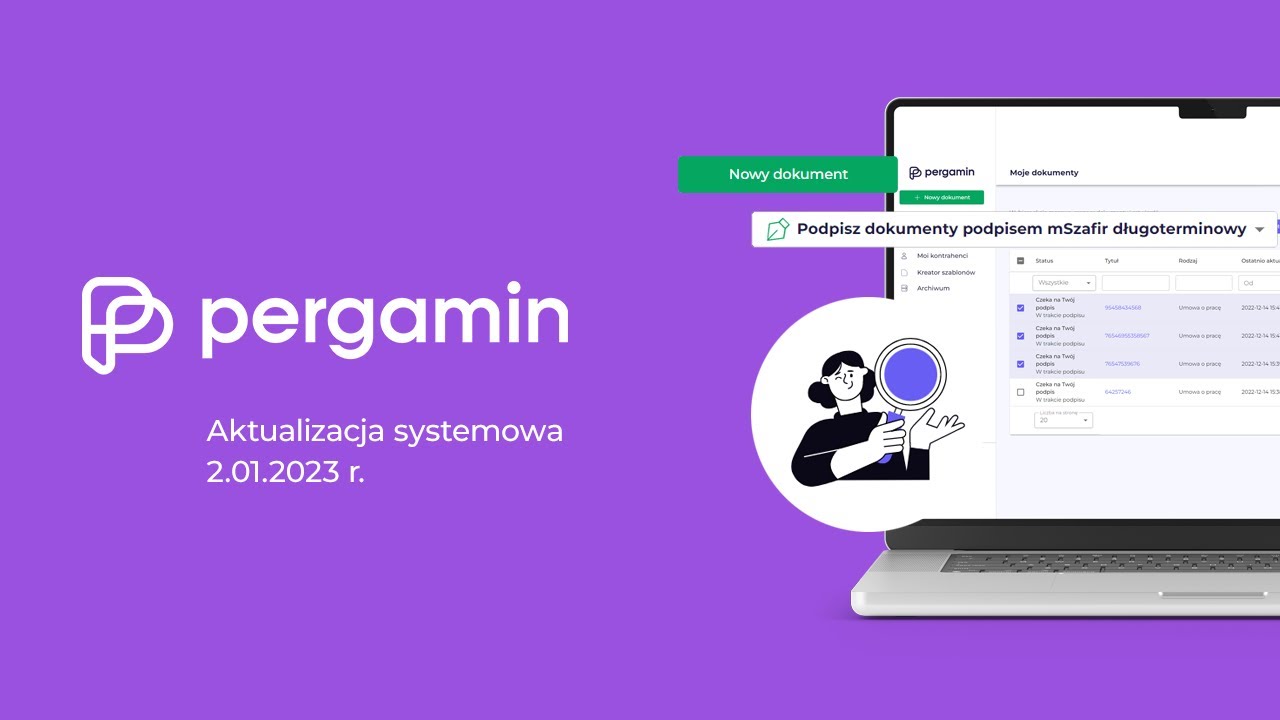 Pergamin - Aktualizacja systemowa 02.01.2023 r. - YouTube