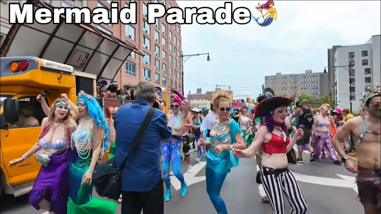 NYC LIVE Mermaid Parade 2024 Coney Island Brooklyn New York - YouTube