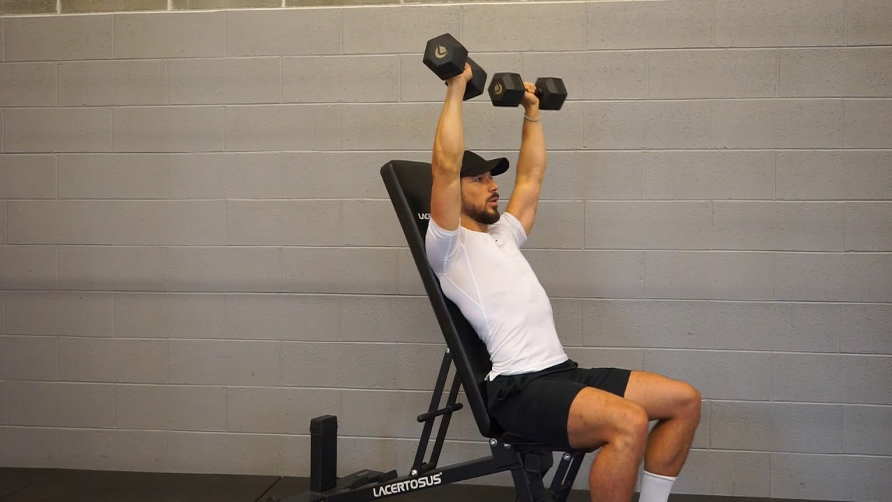 Spinte alte manubri seduto (Dumbbell shoulder press) - YouTube