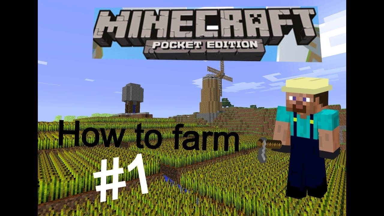 Minecraft Pocket edition super efficient wheat and melon farming - YouTube