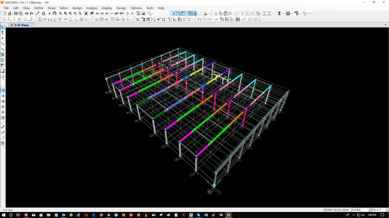 sap2000 steel building - YouTube