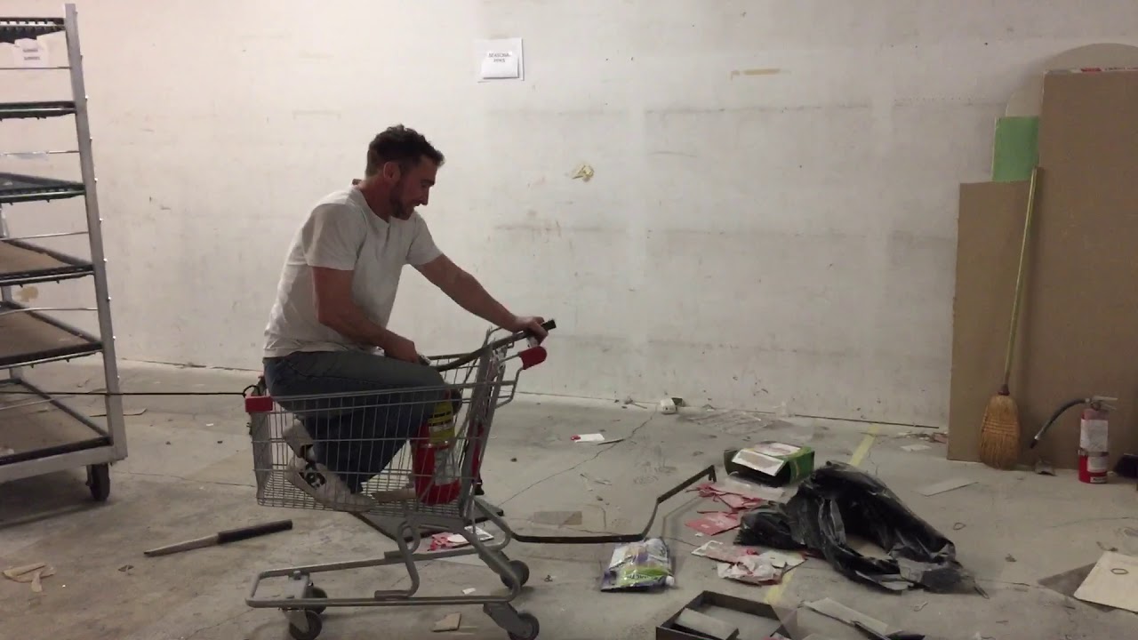 Fire Extinguisher Propelled Shopping Cart - YouTube