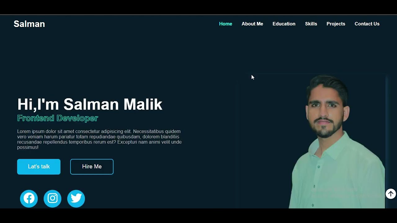 Build Your Own Personal Portfolio Website | HTML, CSS, JavaScript Tutorial @learnwithsalman ...