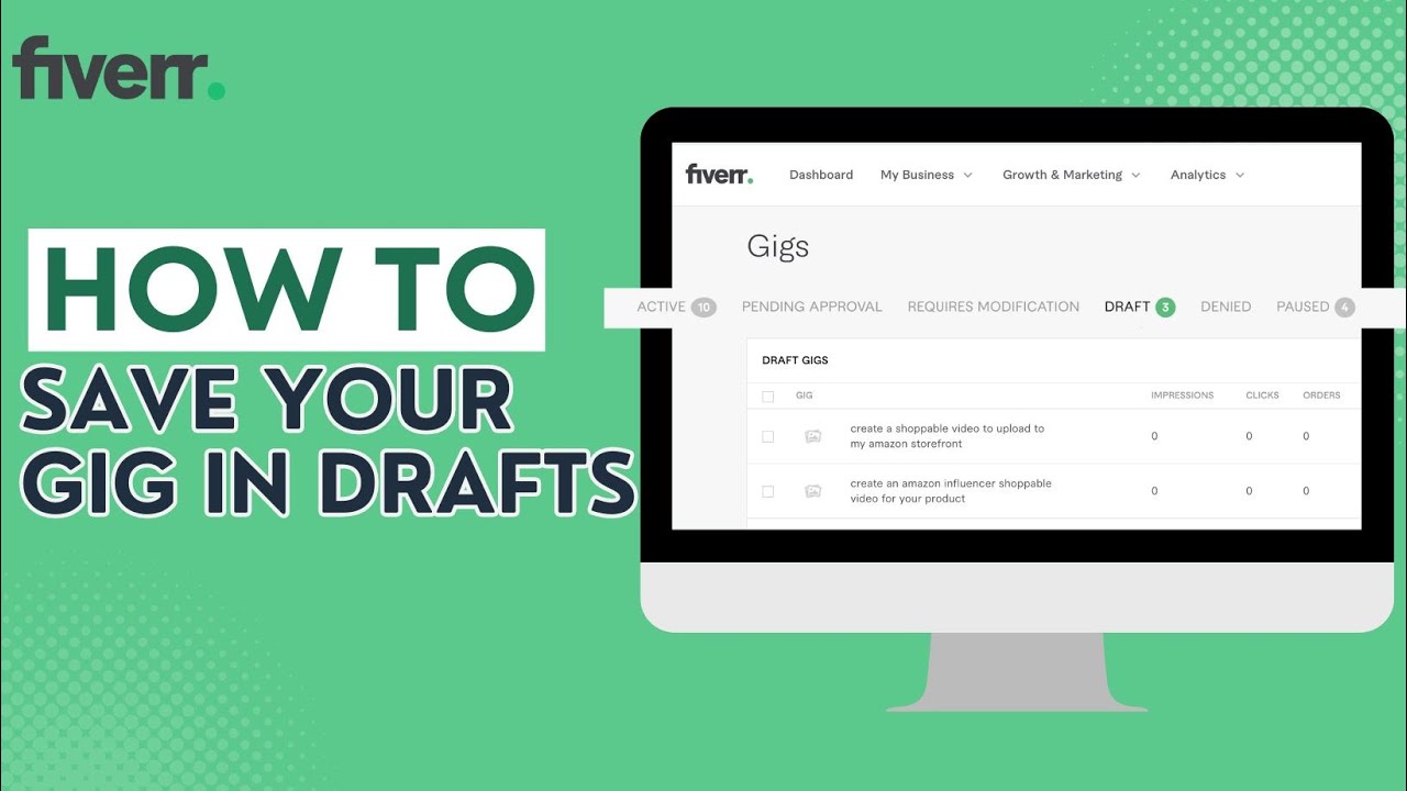 How to save your Fiverr gig as a Draft [TUTORIAL] - YouTube